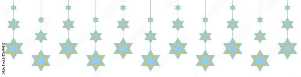 Stockvektorbilden Garland for Passover, Pesach, Hanukkah. Jewish blue ...