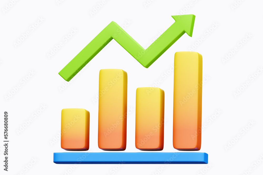 3d Grow charts and diagram icons. Charts and graphs. Pie, Line ...