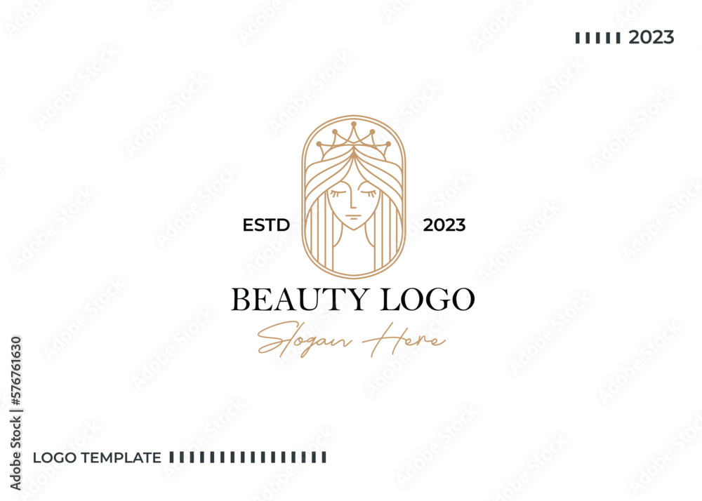 Beautiful Queen Logo Design Inspiration. Vector Illustration of Empress ...