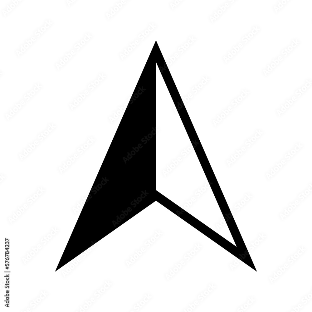 Basic North Arrow Mark Sign Symbol Icon for Map Orientation. Vector ...