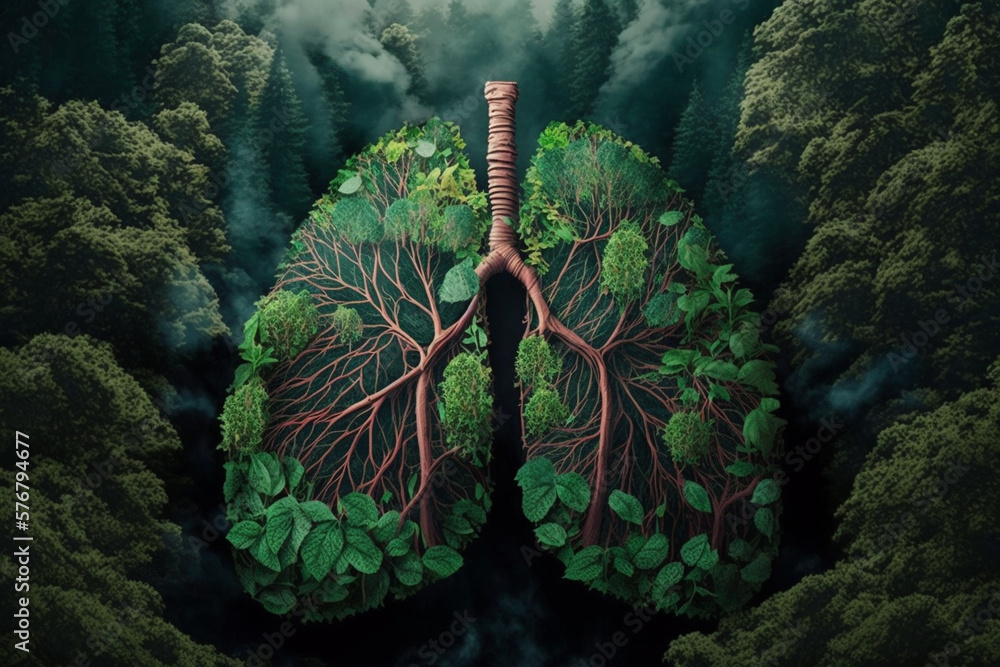 The forest, the lungs of Earth. Fresh and clean lungs without lung ...