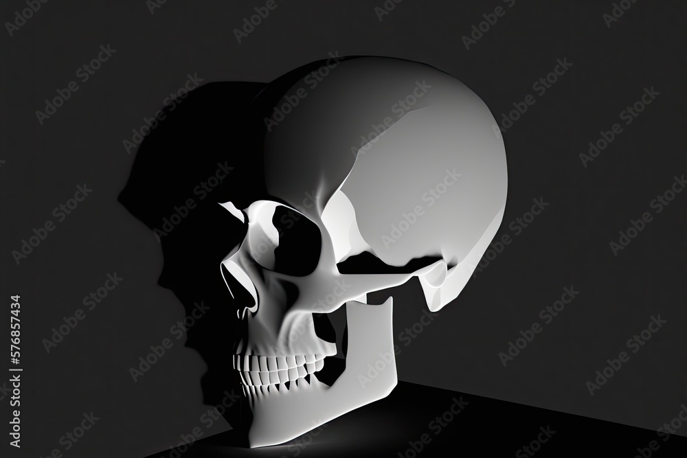 Ilustração Skull, human. Shadows and highlights, a blank copy place for ...