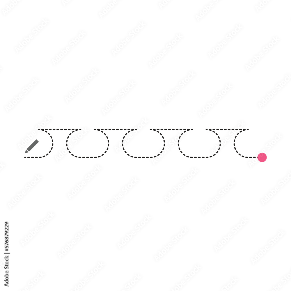 Tracing lines dotted outline shape preschool and kindergarten school ...