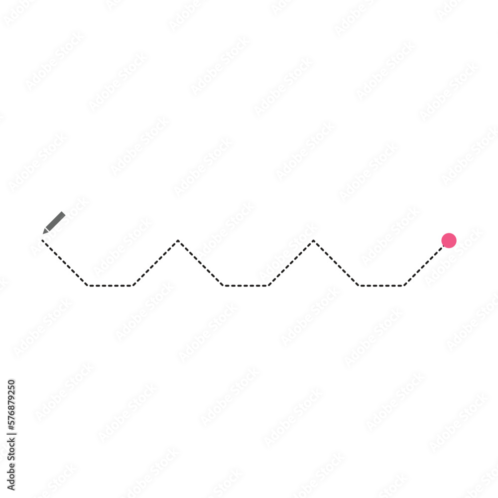Tracing lines dotted outline shape preschool and kindergarten school ...