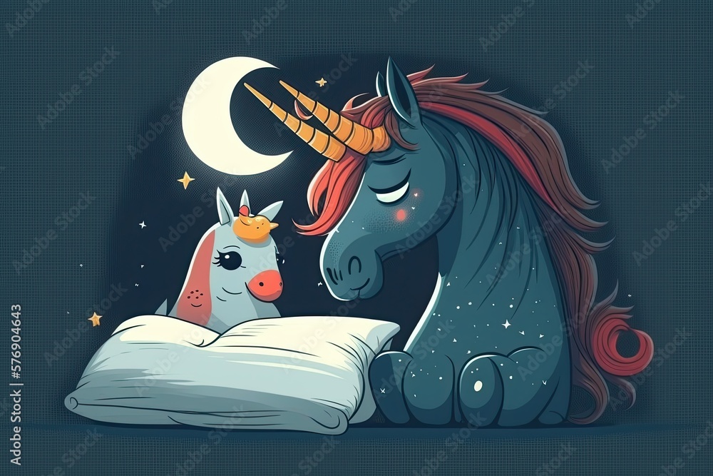 Cartoon animals depicted wishing each other a good night. Star studded ...