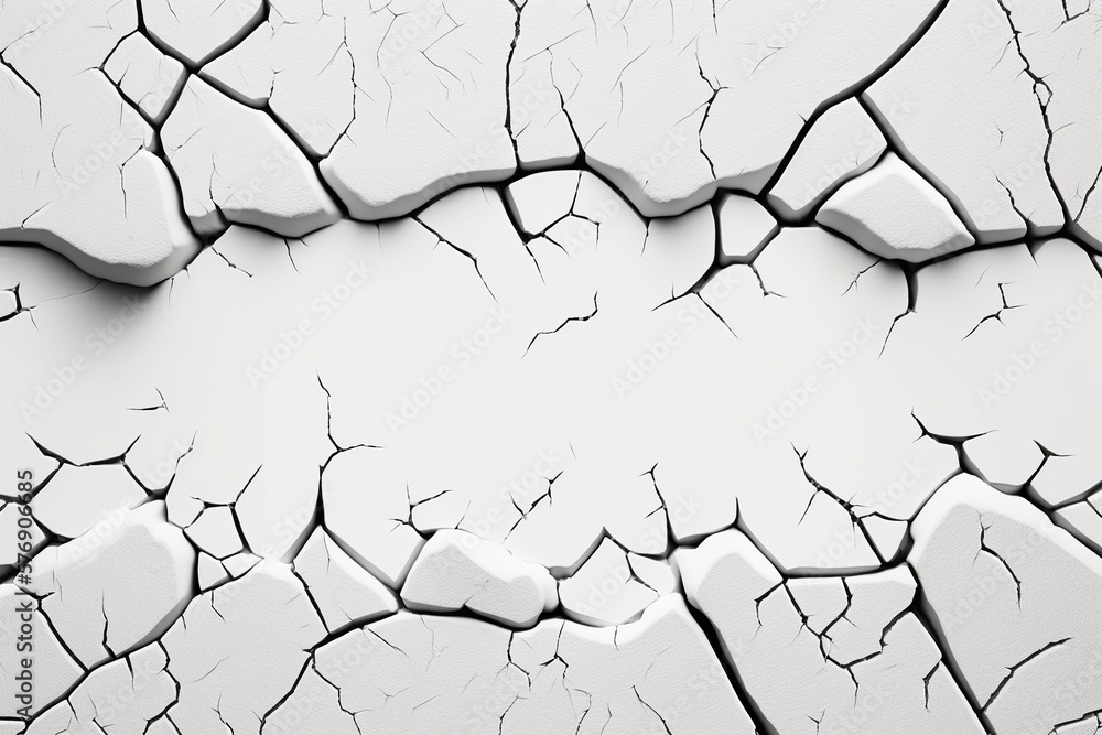 Ground cracks top view, earthquake cracking holes, ruined land surface ...