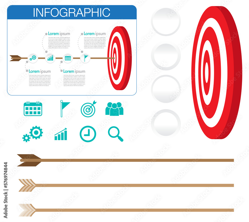 Infographic goals templates png. and power point design Stock ...