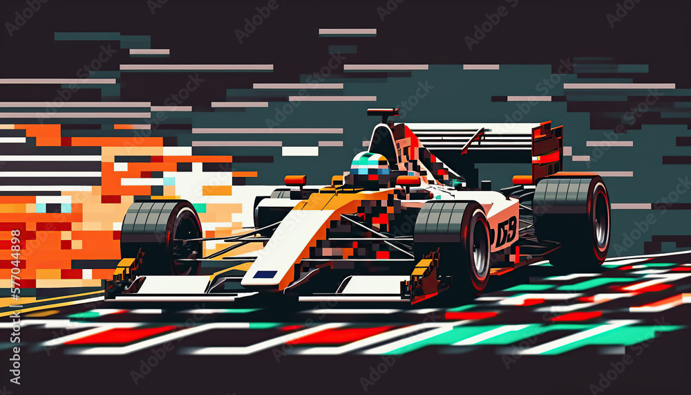 formula 1 race 8 bit pixel art style Stock Illustration | Adobe Stock