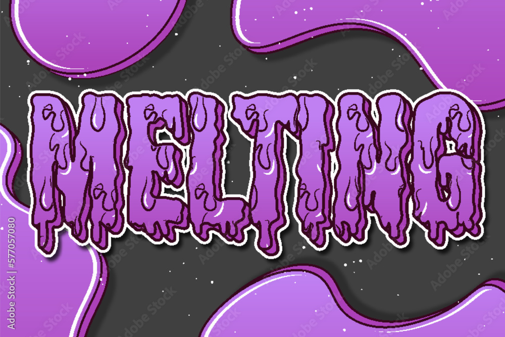 melting slime liquid typography lettering editable text effect font ...