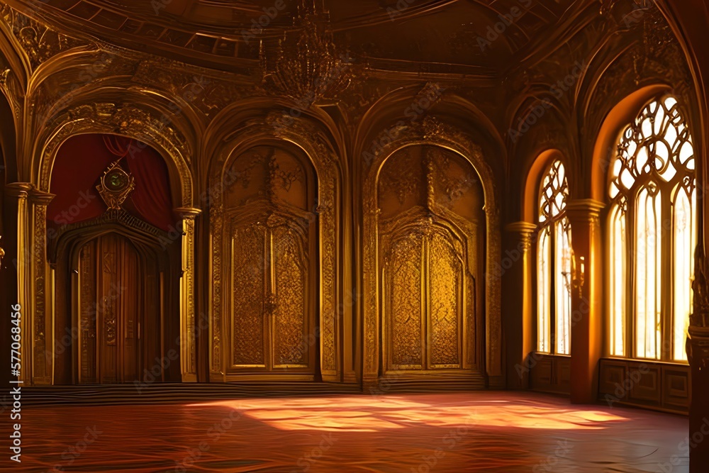 Ilustração Oil Paint of A realistic fantasy interior of the royal ...