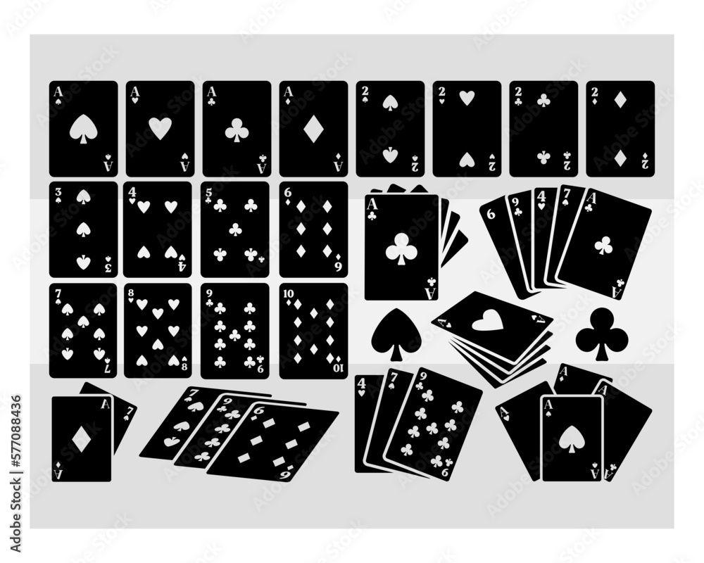 Playing Cards SVG, Playing Cards, Full Deck Playing Cards, Aces Svg ...