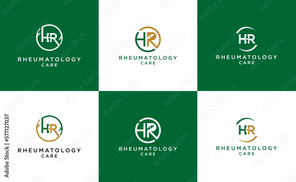 rheumatology logo leg knee icon with letter HR vector idea Stock Vector ...
