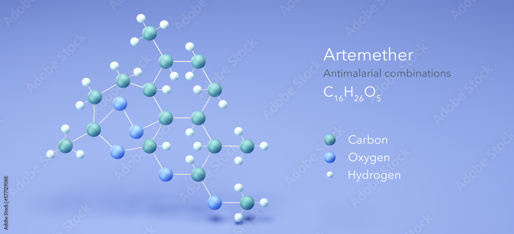 artemether molecule, molecular structures, antimalarial combinations ...