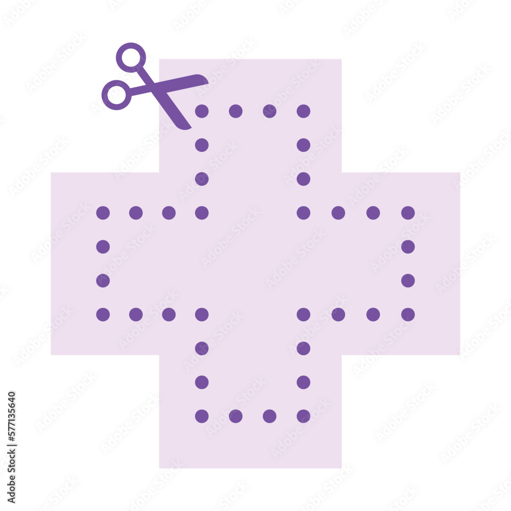 Cutting practice activities cross shape symbol element for preschool ...