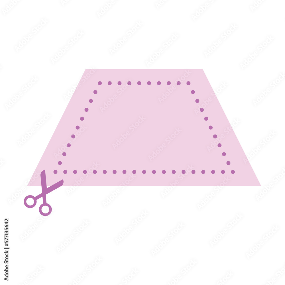 Cutting practice activities trapezium shape symbol element for ...