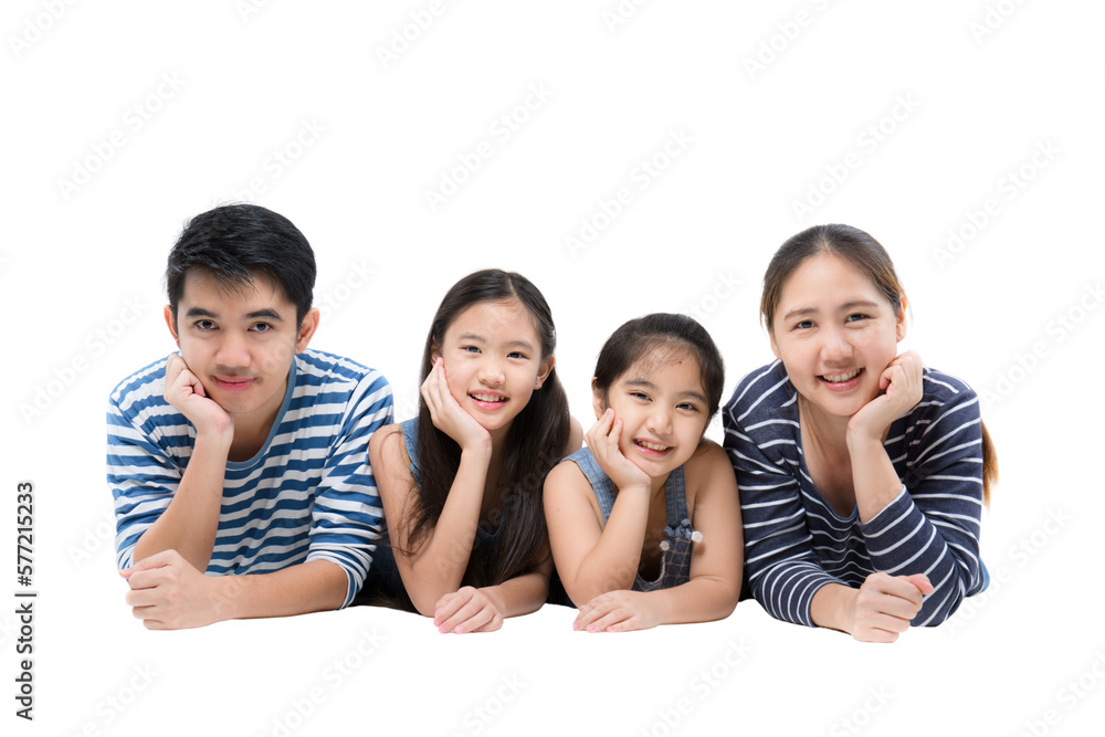 Happy Asian family isolated on transparent background, Happy family enjoying together. PNG file ...