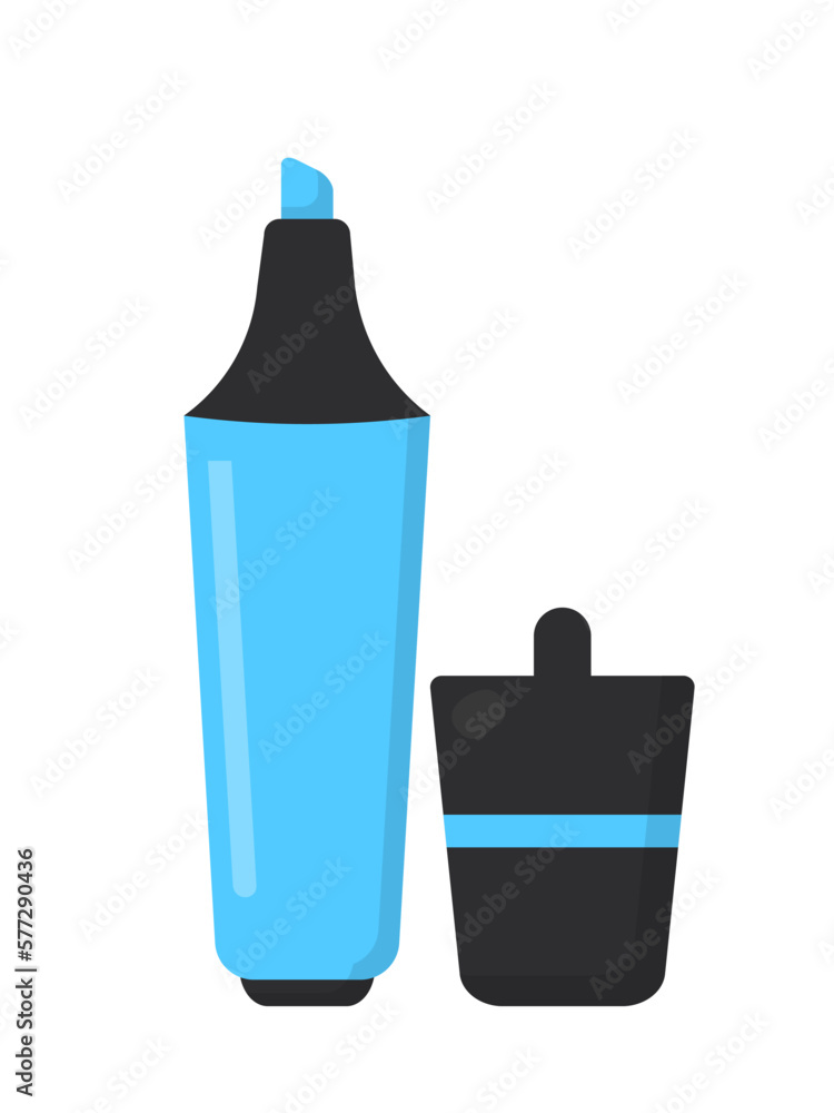 Blue open marker vector illustration. Cartoon isolated felt tip pen ...