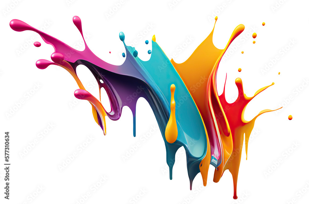 Colorful paint splash. Isolated design element on the transparent ...