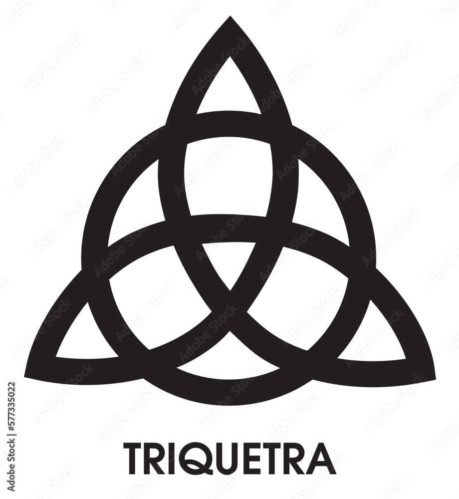 Triquetra in circle Trikvetr knot shape Trinity knot icon black color ...
