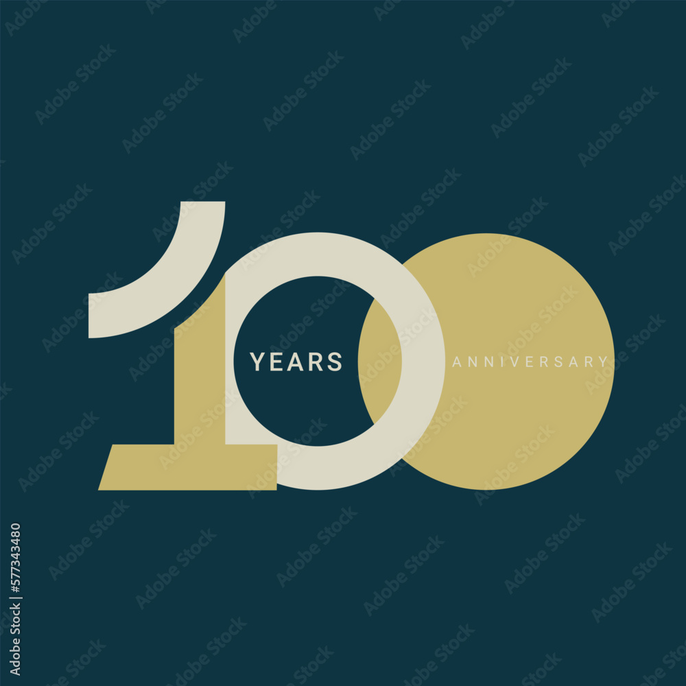 100, 100th anniversary logo, Golden Color, 100 years for birthday ...