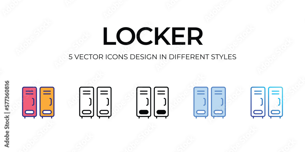 locker Icon Design in Five style with Editable Stroke. Line, Solid ...