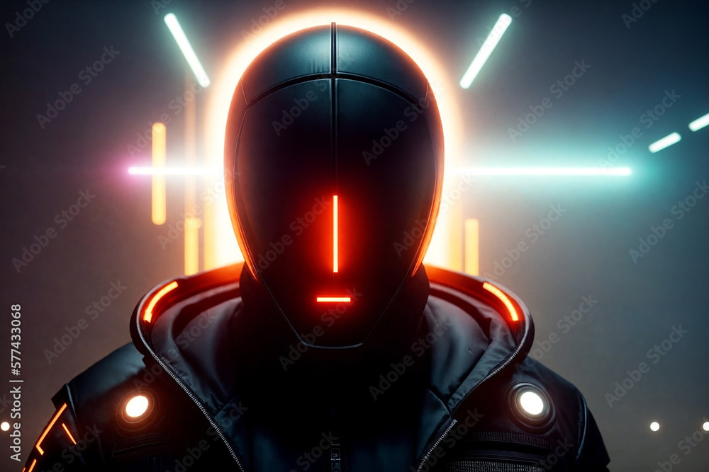 Ilustración de Stock Cyberpunk city dark hacker with some neon lights ...