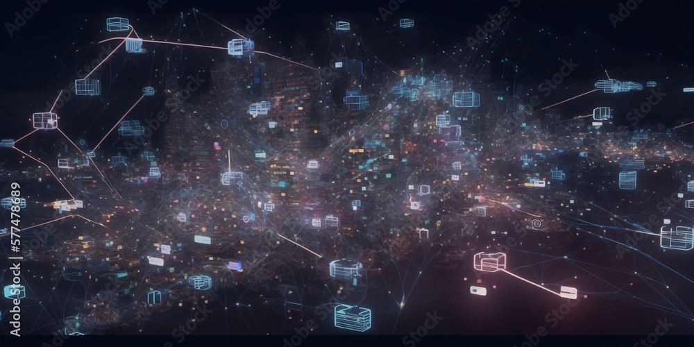 A visual representation of how a decentralized network is structured and how data is transmitted ...