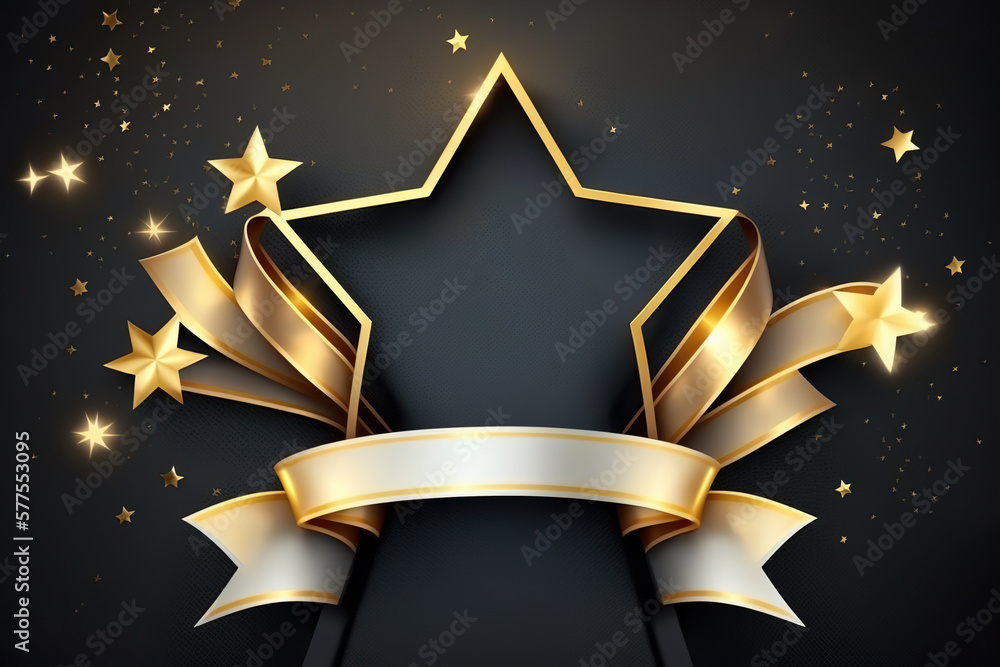 Stock-Illustration „Award ceremony background with 3d gold star and ...