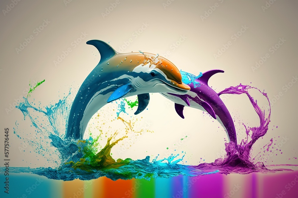 Watch the dance of color as these two dolphins move gracefully in a ...