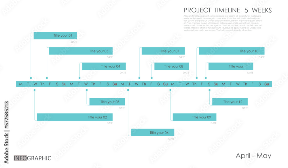 timeline project diagram business infographic week template Modern ...