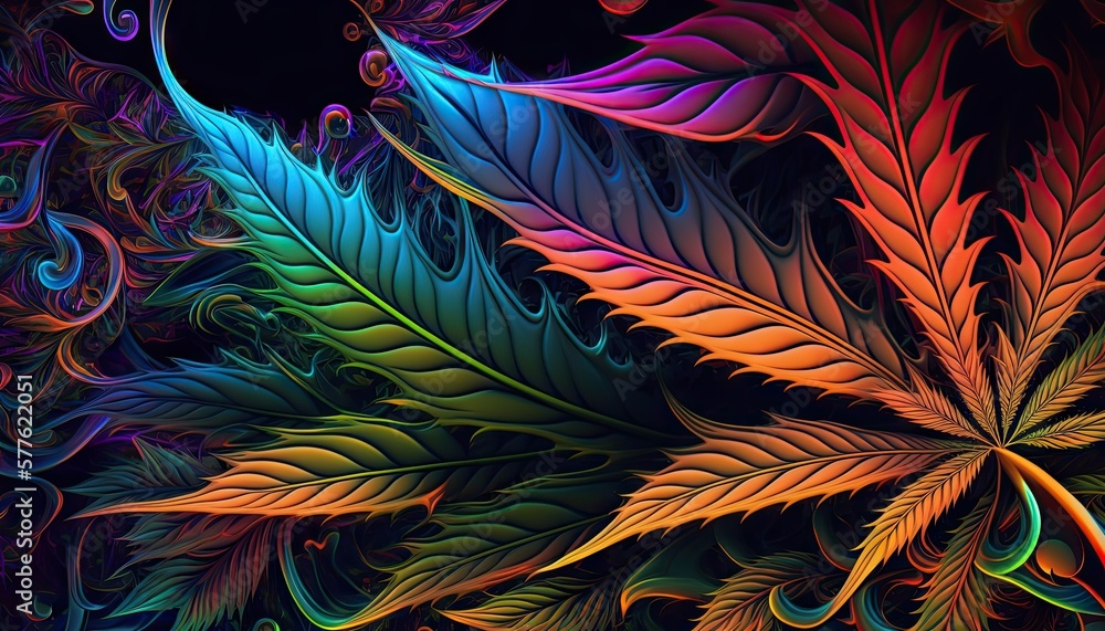 Beautiful Designer 420 Cannabis Seasonal Background with Fractal ...