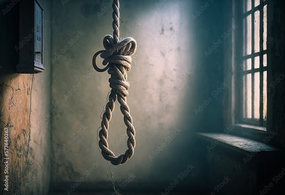 Noose in prison room. Generative Ai Stock Illustration | Adobe Stock