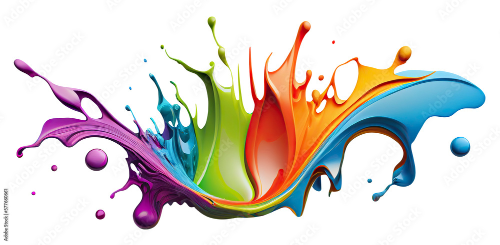 Colorful paint splash. Isolated design element on the transparent ...