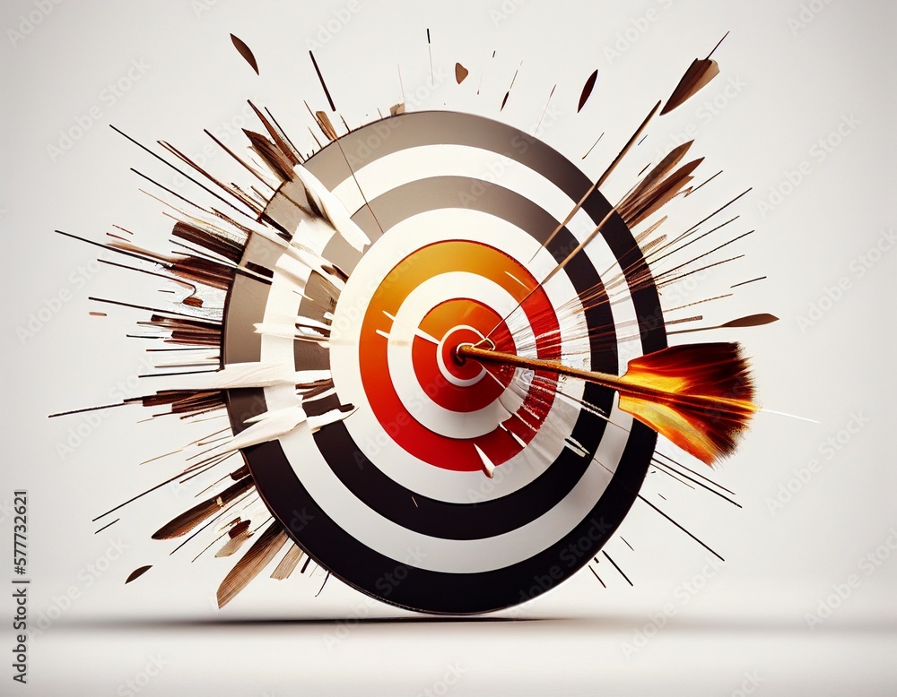 Arrows that stick right into the middle of the bullseye, indicating the ...