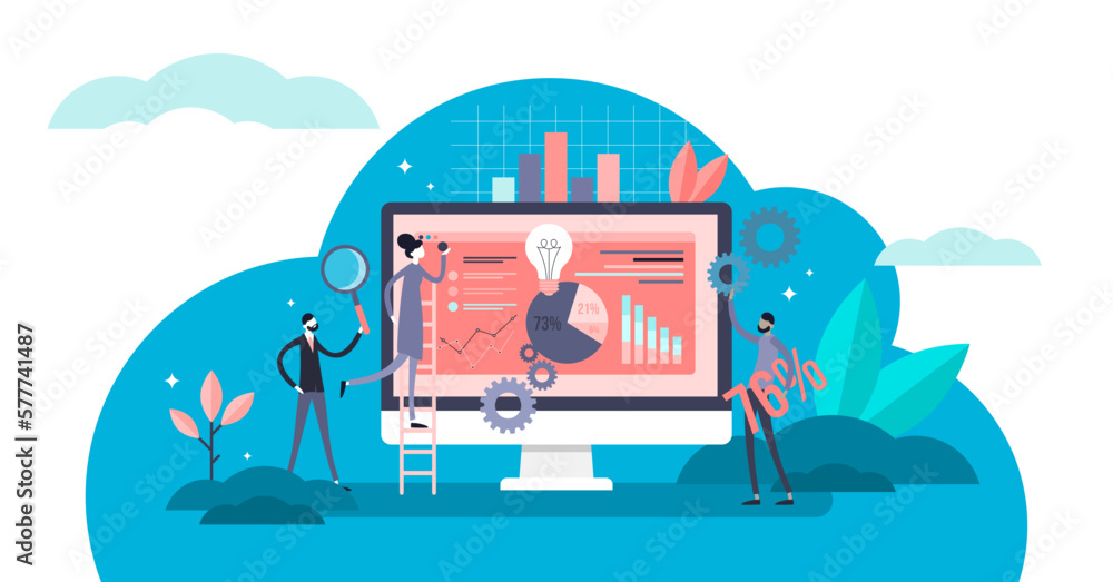 Business plan illustration, transparent background. Flat tiny financial ...
