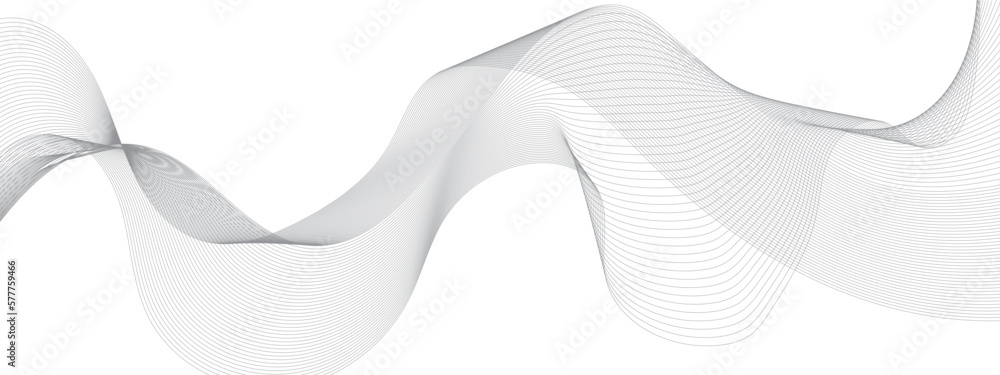 Abstract wave lines on transparent background with white smooth element ...