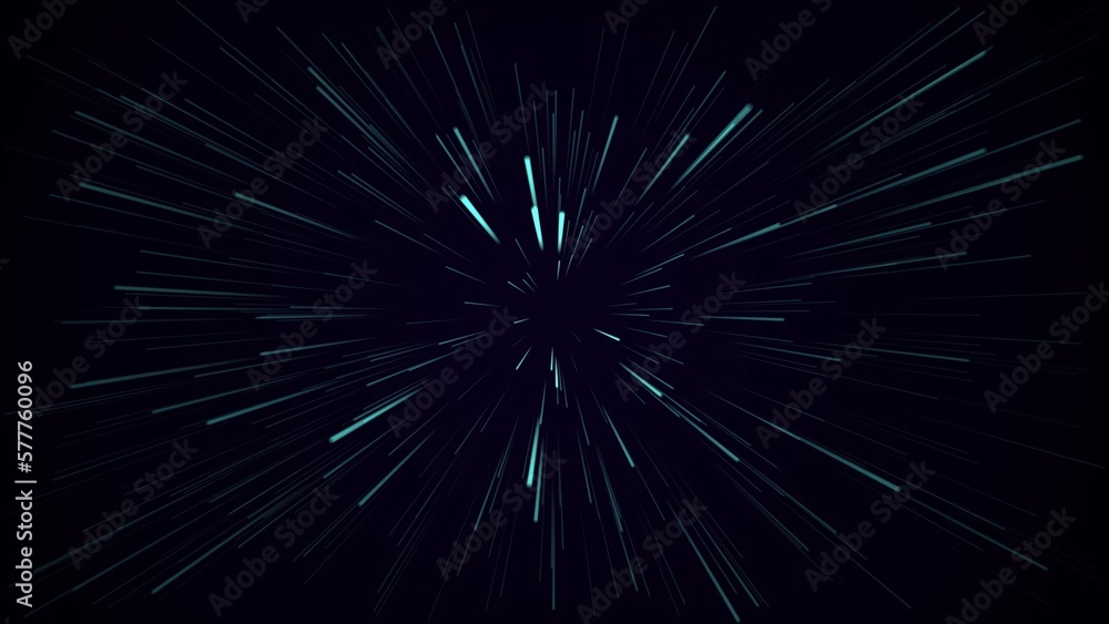 Amazing, beautiful and neon lines move endlessly toward the viewer. An ...