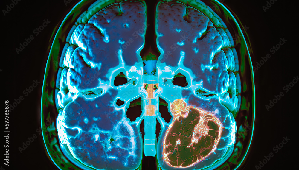 brain MRI CT Scan, diagnostic imaging, cancer benign tumor Stock ...