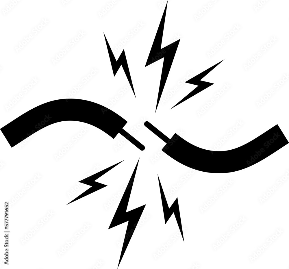 Short circuit vector icon Stock Vector | Adobe Stock