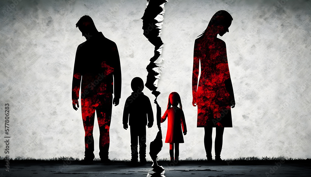 Divorce family breakup and division of children. Psychological problems ...