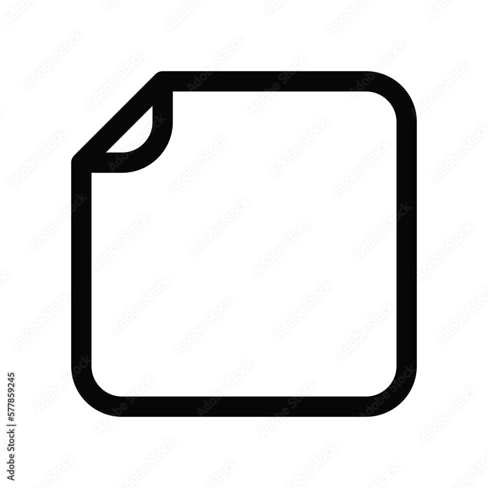 editable vector blank empty file icon. black, line style, transparent ...