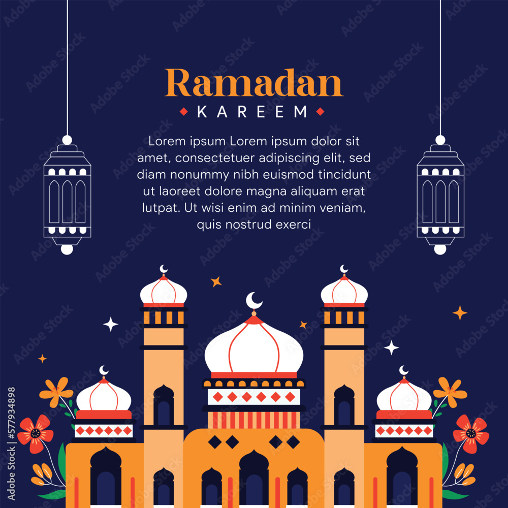 Ramadan Kareem Minimal Social media post template, Social media ...