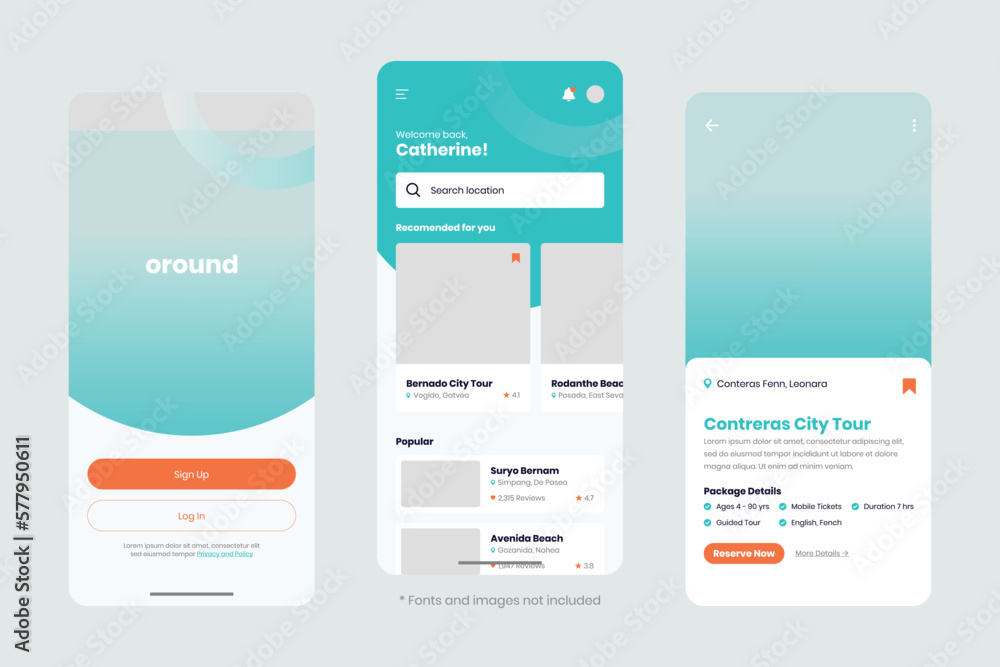 Travel Tourists Booking Mobile App Concept Uiux User Interface Tech Wireframe Minimal Design