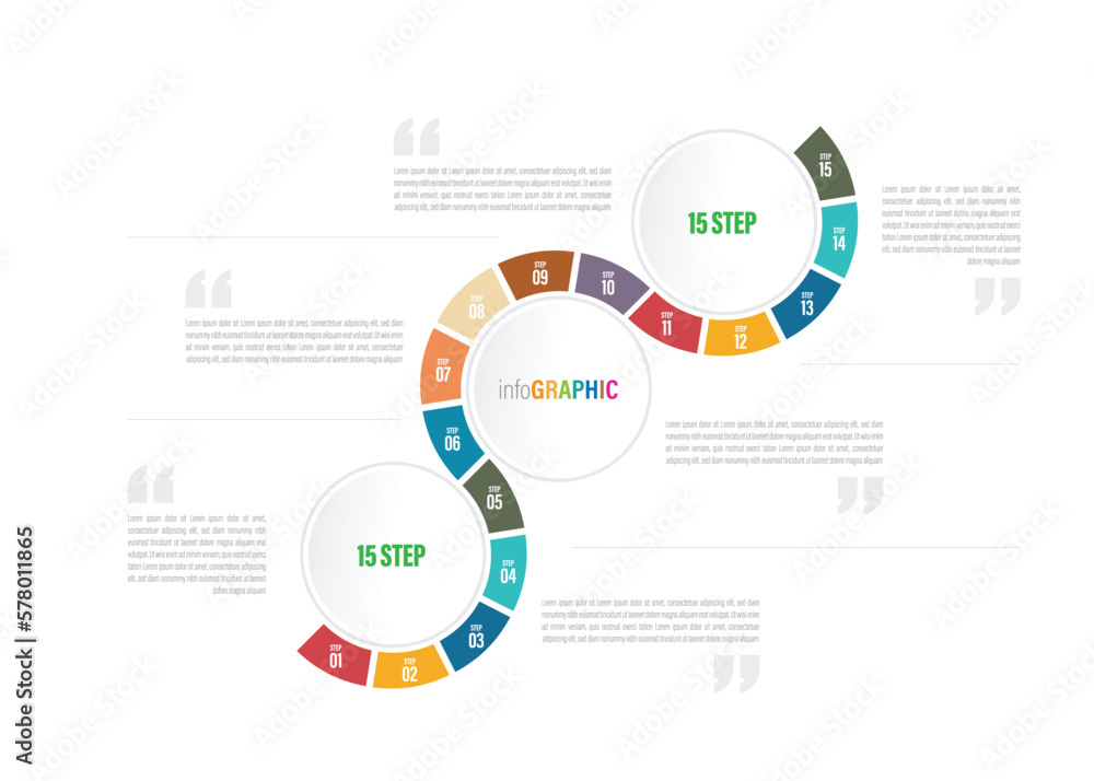 Step infographics Pie charts Elements with 1, 2, 3, 4, 5, 6, 7, 8, 9 ...
