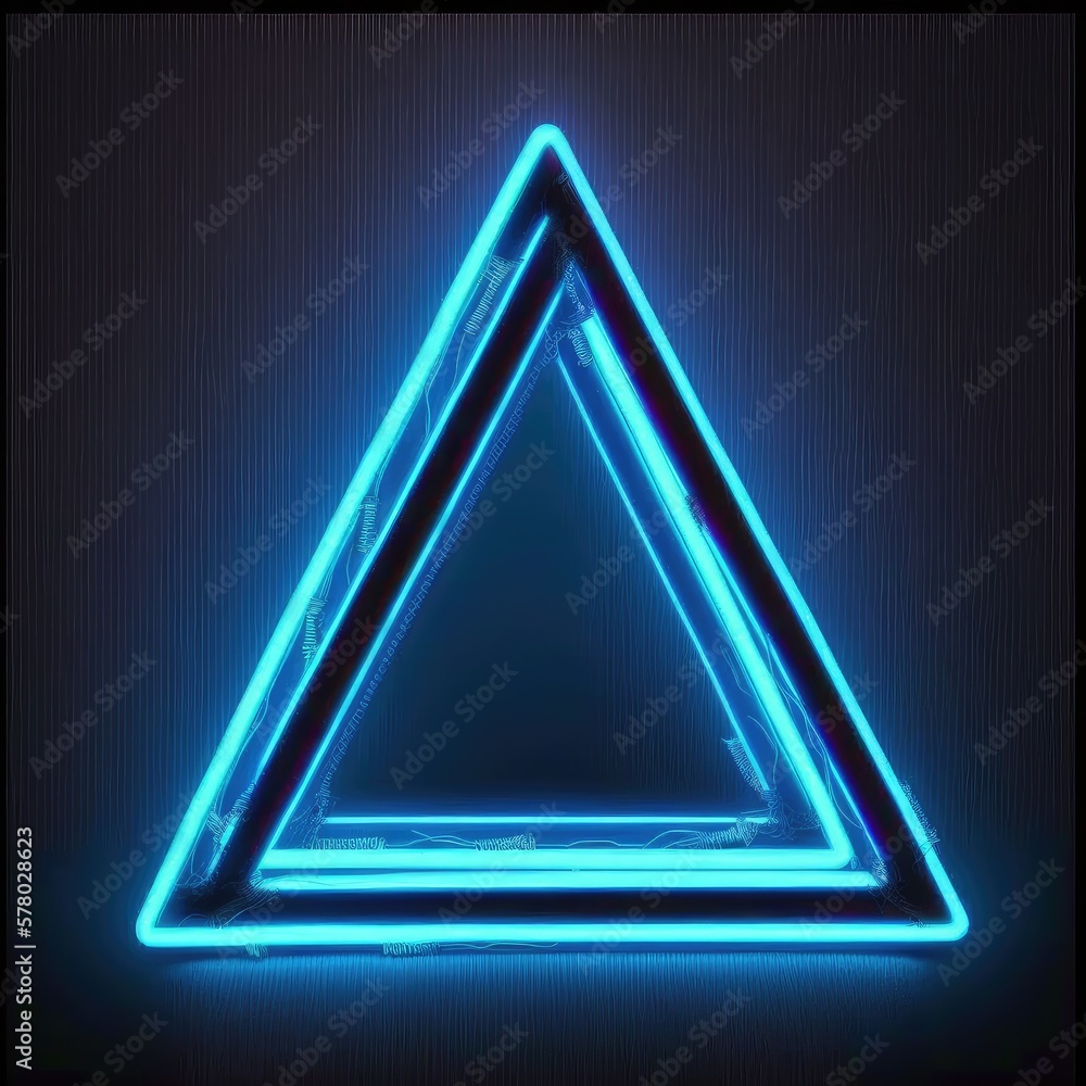 Innovation of triangle border frame with blue neon light effects ...