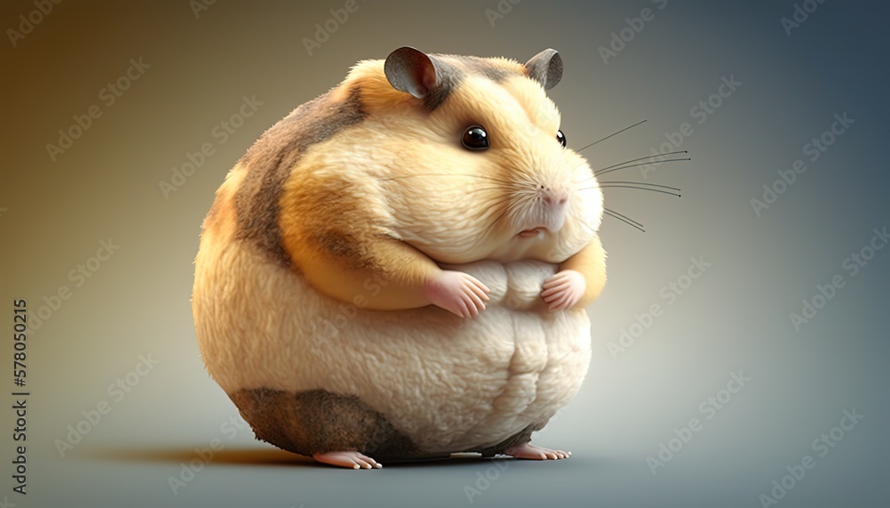 cute character design, fat chubby animal, hamster, Generative Ai Stock ...