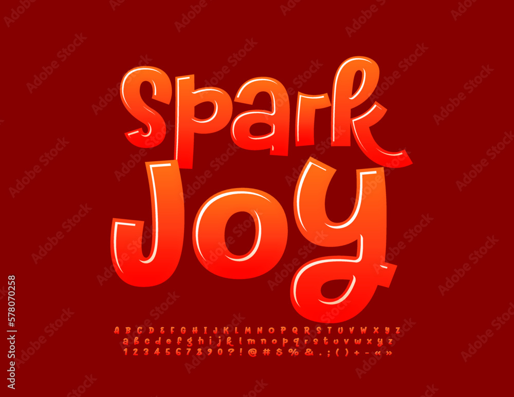 Vector cute card Spark Joy with handwritten bright Font. Creative ...