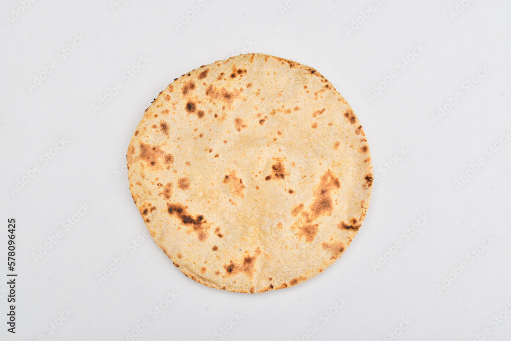 Top view of tawa roti on white background Stock Photo | Adobe Stock