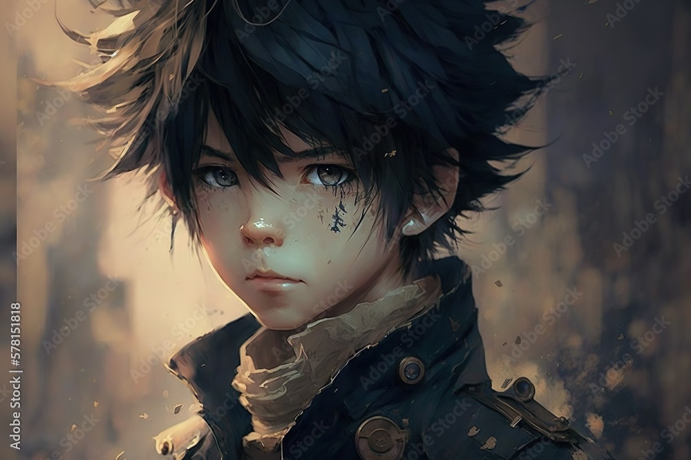 Mysterious and Beautiful Anime Boy with Colorful Hair and Enigmatic ...