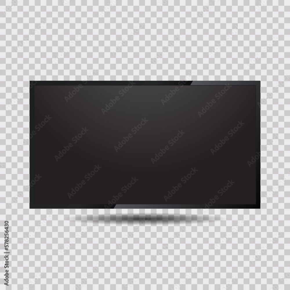 Realistic TV screen mock-up design, a stylish led panel, LCD type ...